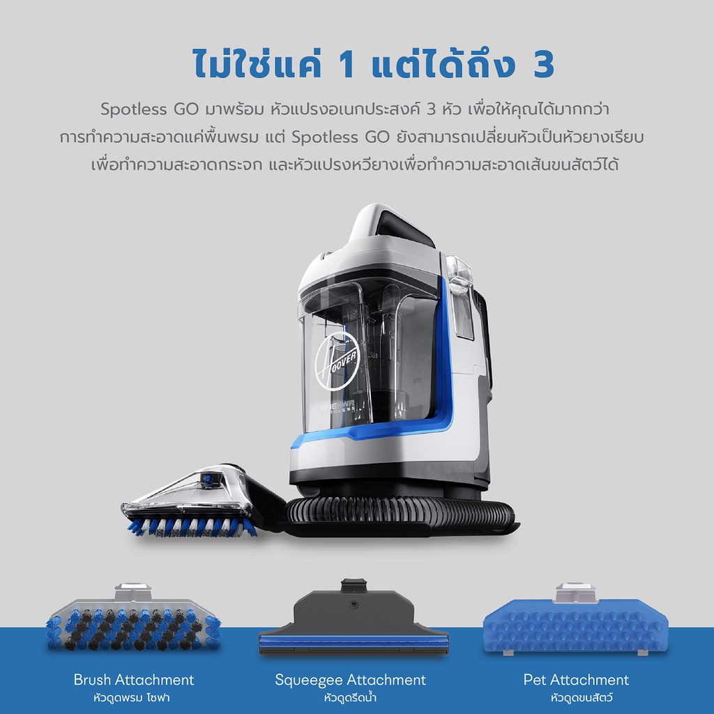 [รับประกัน2ปี] Hoover Jet ดูดฝุ่น/ถูพื้น/เช็ดแห้ง 3in1 + Hoover ...