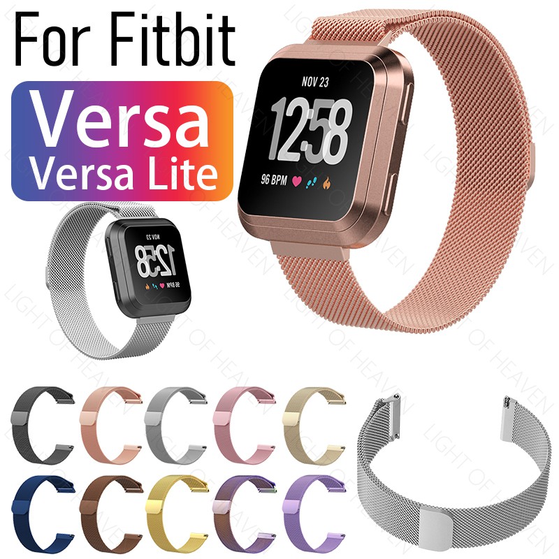 สําหรับ Fitbit Versa 2 lite Strap Metal Loop สายรัดแม่เหล็ก อุปกรณ์ ...