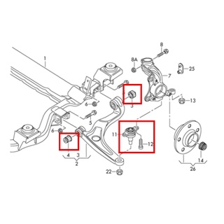 ชุดซ่อมปีกนกล่างหน้า Volkswagen Multivan, Transporter T5, T6 1 ชุด= 1 ...