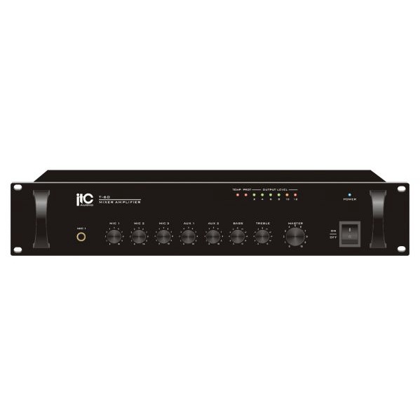 ITC Audio T-60 เพาเวอร์มิกเซอร์ 60 วัตต์ 3 mic, 2 aux, 100V/70V and 4 ...