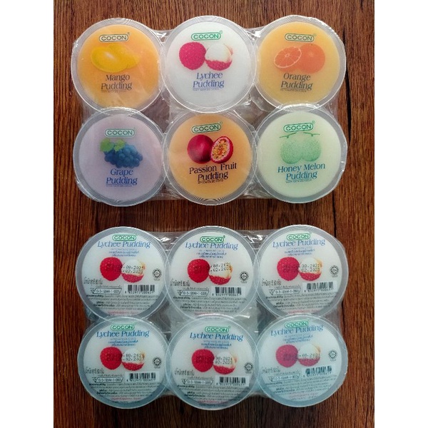 Cocon โคคอน พุดดิ้งเยลลี่ผสมวุ้นมะพร้าวรสผลไม้ต่างๆ แพ็ค6ถ้วย (80gx6) | Shopee Thailand