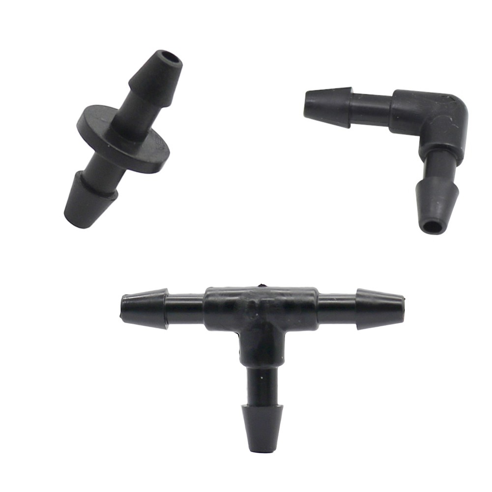 100 ชิ้นตรง, T, Elbow Barbed Quick Connector สําหรับข้อต่อท่อขนาด 3/5 ...