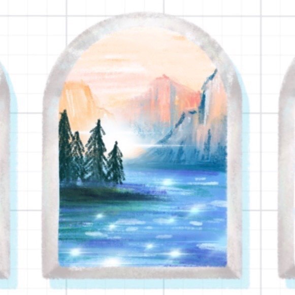 สติ๊กเกอร์ เซต Through the window collection : Lake | Shopee Thailand