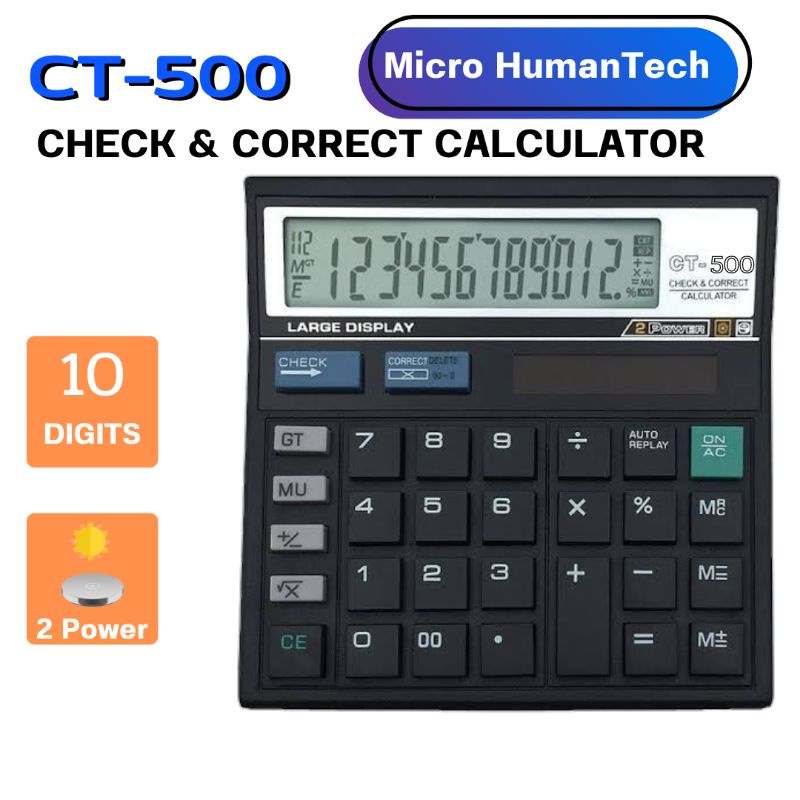 เครื่องคิดเลขMicro HumanTechรุ่นCT-500คิดเลขย้อนแก้ไขตัวเลขได้ ขนาดพกพา ...