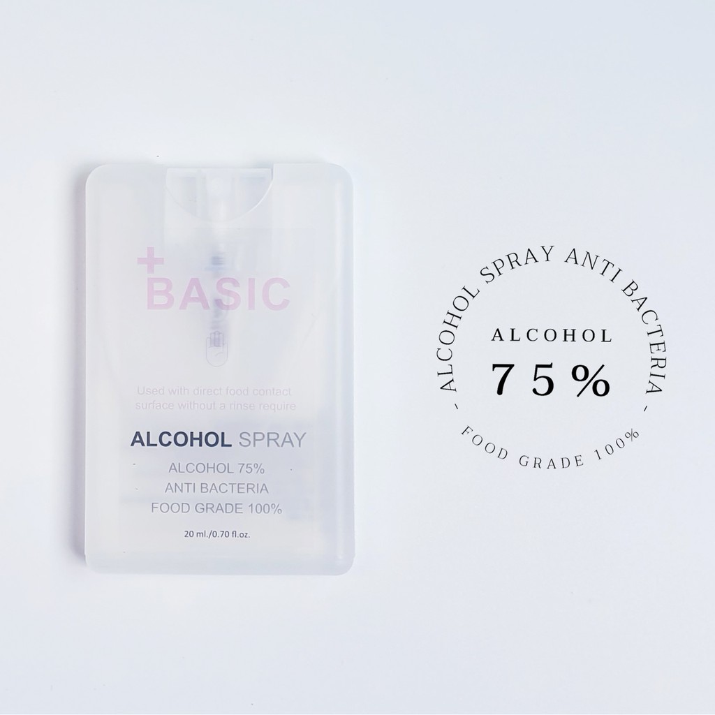 Basic Alcohol Spray แบบการ์ด | Shopee Thailand