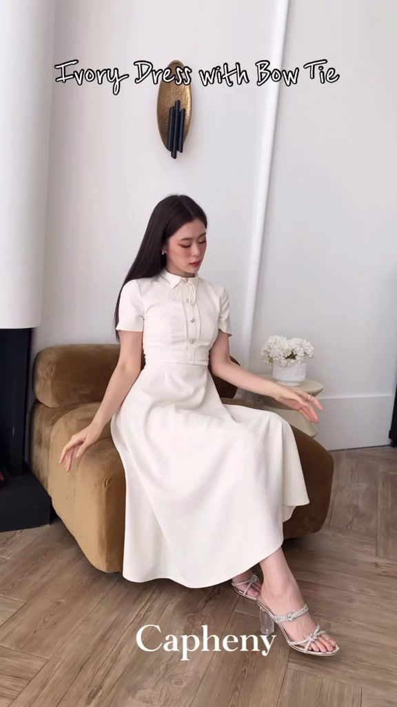 Capheny : Ivy dress with a bow tie | Shopee Thailand