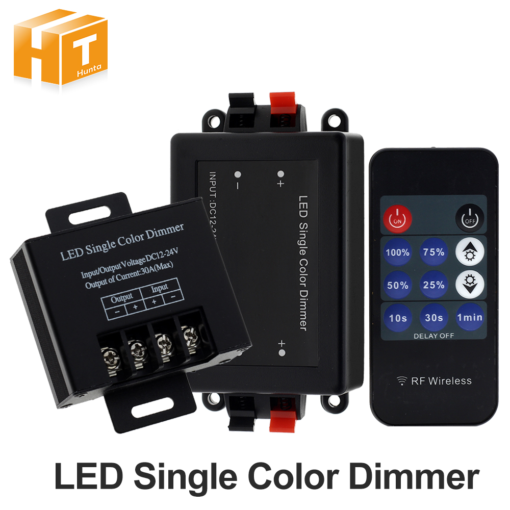 LED Single Color Dimmer Wireless LED Controller 11 Key RF Remote ...