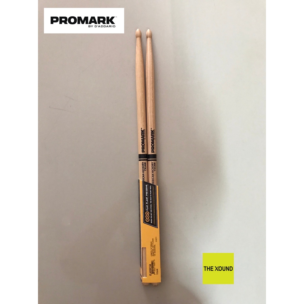 PROMARK TX5AW Hickory 5A Wood Tip Drum Set Stick ไม้กลองชุดหัวไม้ | Shopee Thailand