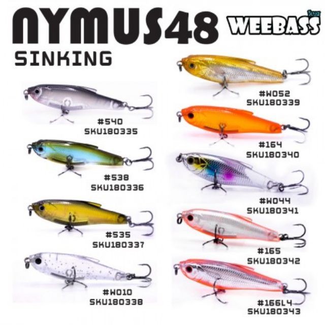 เหยื่อปลั๊ก รุ่น Nymus 48 Sinking by weebass วีเกียรติ์ | Shopee Thailand