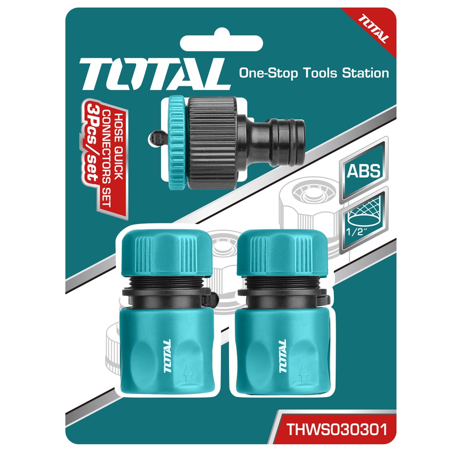 TOTAL ชุดข้อต่อสายยาง 3 ชิ้นชุด รุ่น THWS030301 ( Hose Quick Connectors ...