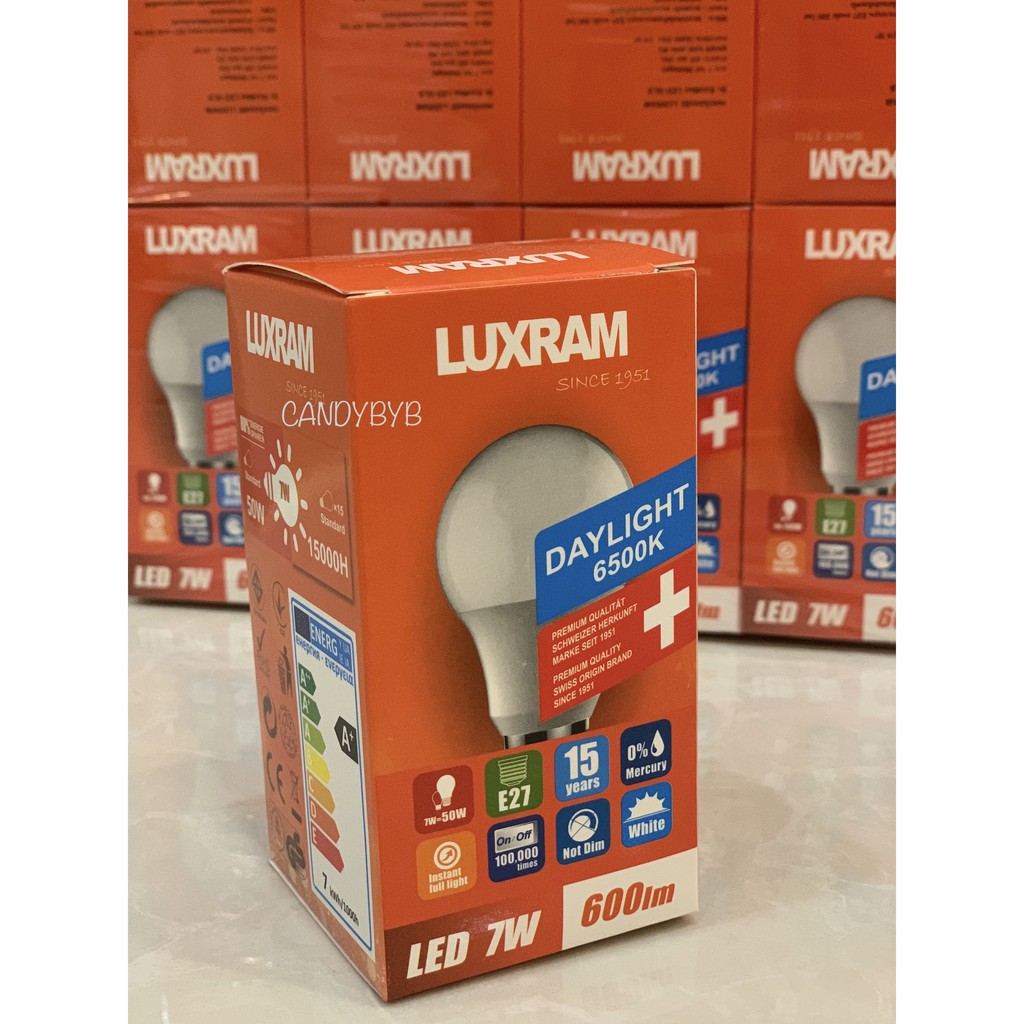 LUXRAM หลอดไฟ LED Bulb 7W 600lm E27 รุ่น EcoMax Daylight | Shopee Thailand
