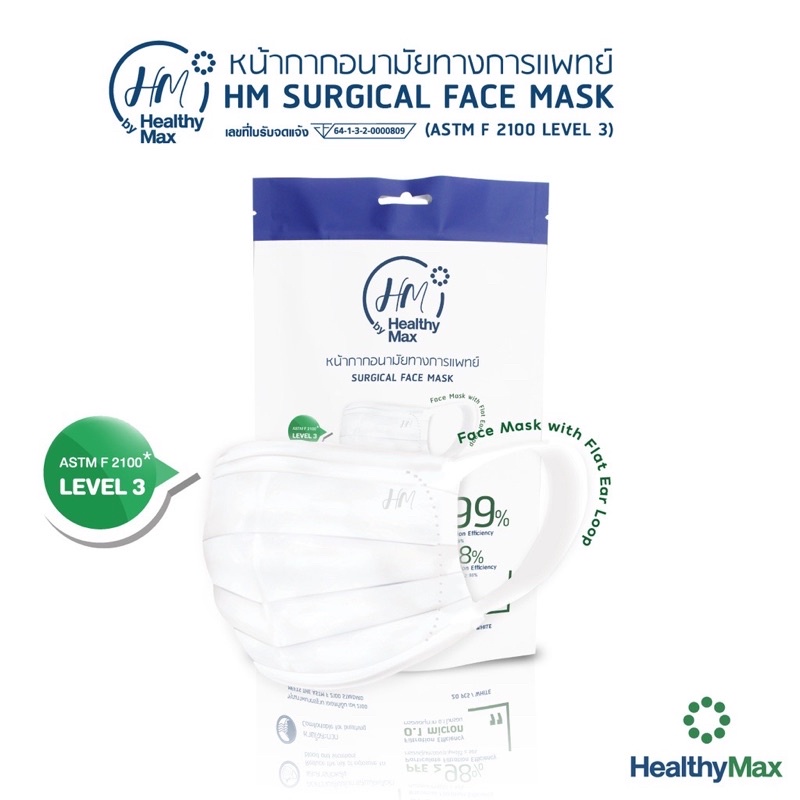 หน้ากากอนามัยทางการแพทย์ HM Surgical Face Mask (ASTM LEVEL 3) by ...