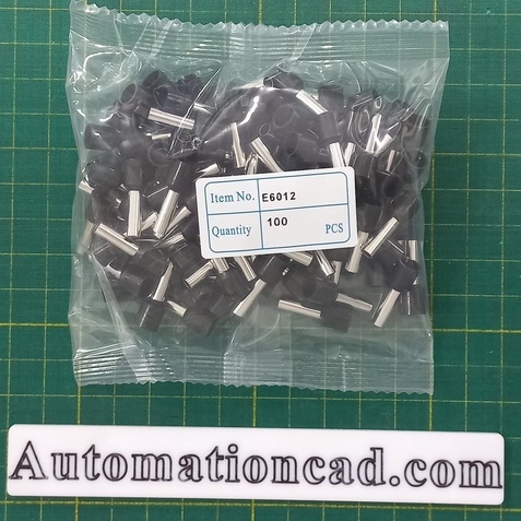 หางปลาคอร์ดเอ็น เดี่ยว E6012 (100ตัว) 6 mm2 หางปลาเข็ม Cord end ข้อต่อ ...