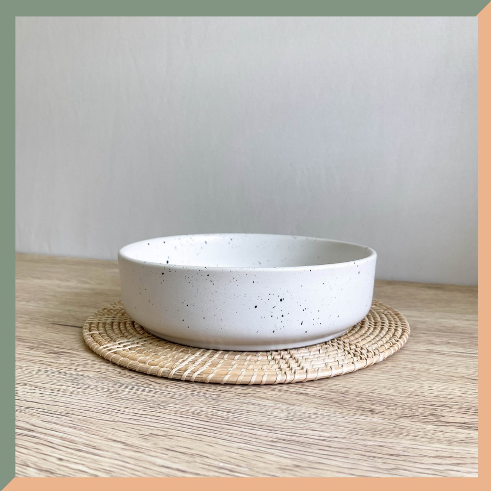 จานอาหารเซรามิค สไตล์มินิมอล รุ่นขอบตั้ง Stone Plate Bowl เข้าไมโครเวฟ ...