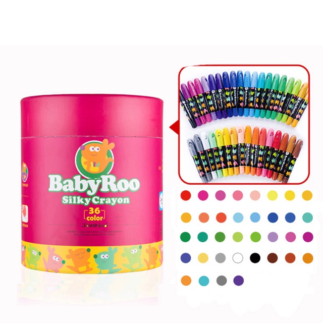 Joan Miro : Baby Roo Silky Crayon สีเทียนปลอดสารพิษสำหรับเด็ก ชุด 36 สี ...