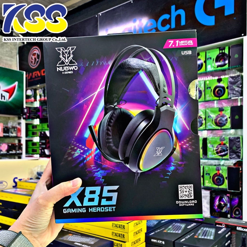 New ‼️หูฟังเกมมิ่ง NUBWO X85 เสียง 7.1 VIRTUAL SURROUND SOUND หูฟังคอม หูฟัง RGB ประกันศูนย์ 2 ...