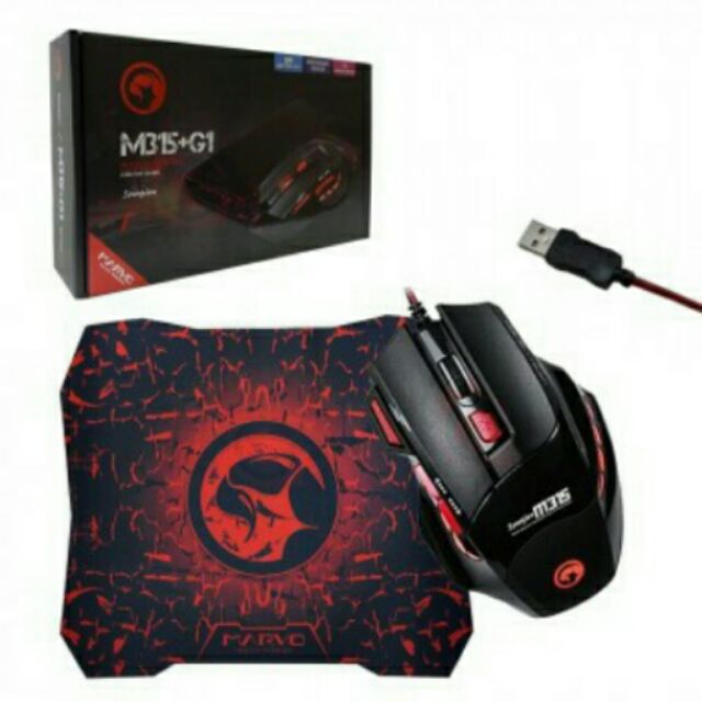 Sale เมาส์+แผ่นรอง Marvo Set M315+G1 | Shopee Thailand