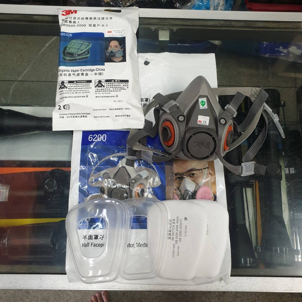 หน้ากากกันสารเคมี 3M รุ่น 6200 ชนิดไส้กรองคู่ | Shopee Thailand