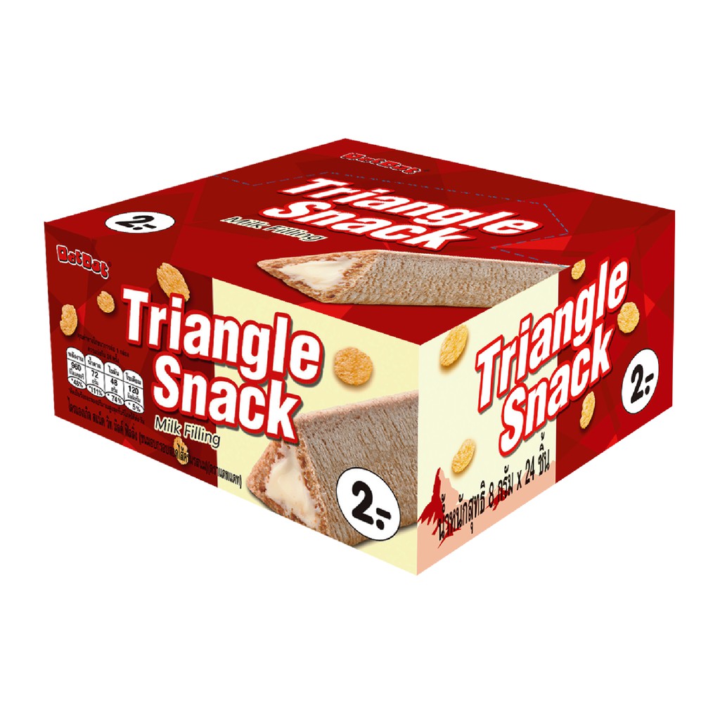 แดทแดท ไตรแองเกิลวิทมิลค์ 6.5ก. (แพ็ค 24 ชิ้น) / Dat Dat Triangle Snack ...