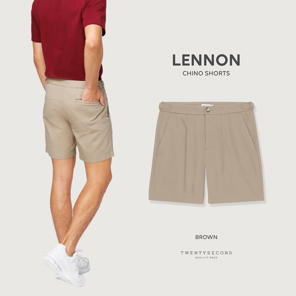 TWENTYSECOND กางเกงขาสั้น รุ่น Lennon Chino Shorts - น้ำตาล / Brown ...