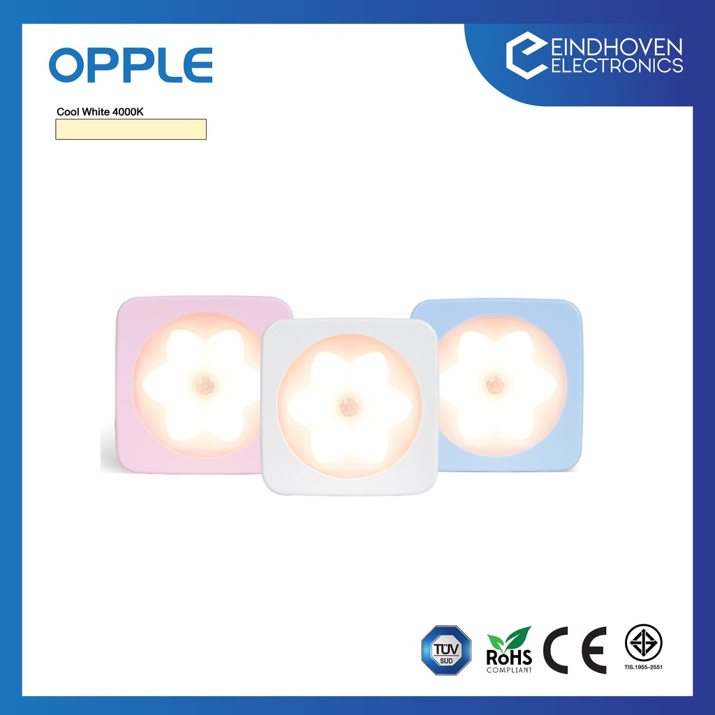 หลอดไฟเซ็นเซอร์ Opple - LED Night Lamp รุ่น Lotus #ของขวัญ #ไฟอัตโนมัติ ใส่ถ่าน | Shopee Thailand