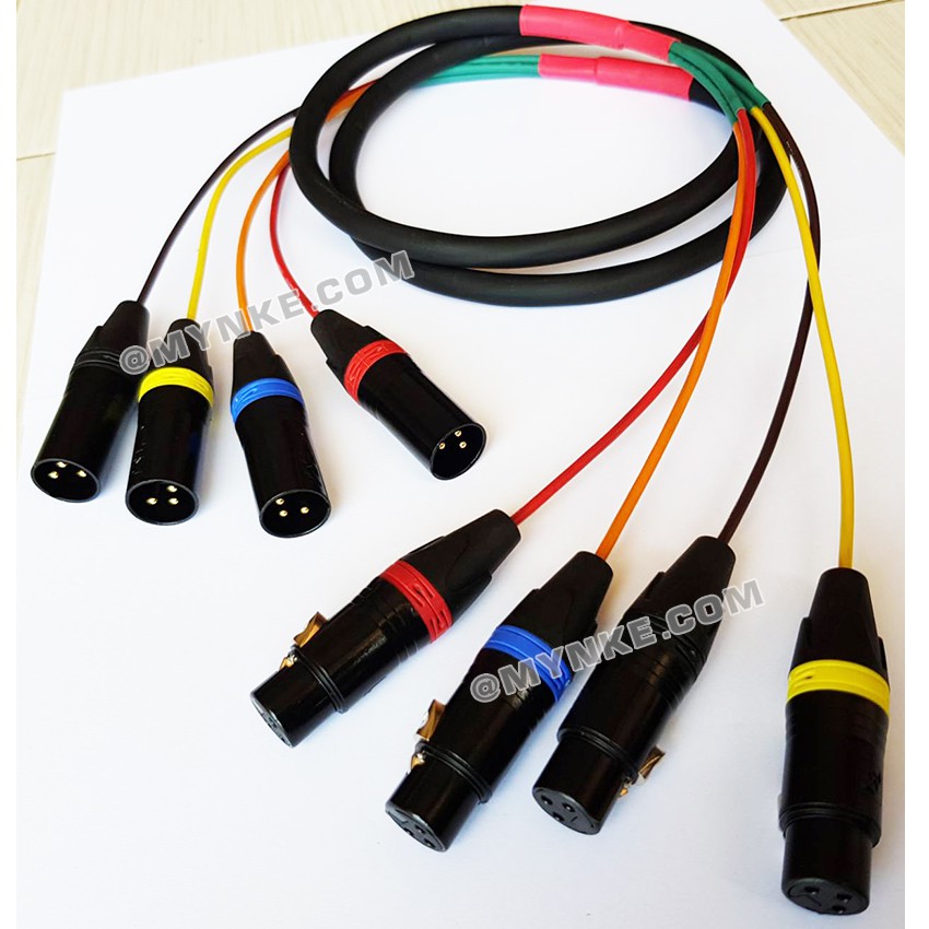 สายสัญญาณเสียง 5 เมตร มัลติคอร์4คอร์ MALE XLR TO FEMALE XLR AUDIO CABLE ...