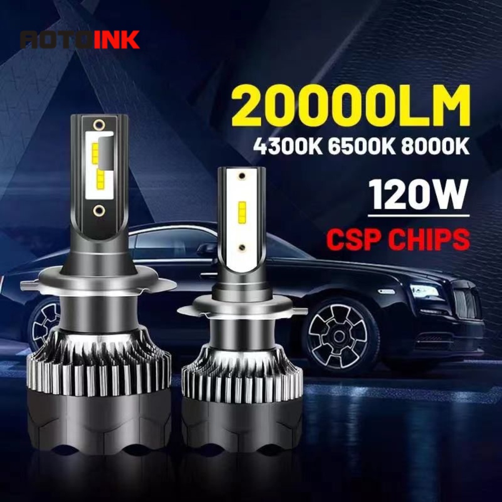 AOTOINK รถชิป CSP 20000LM LED H4 หลอดไฟหน้า H7 H1 H11 ไฟหน้า H8 H9 9005 9006 HB3 HB4 120W ไฟตัด ...