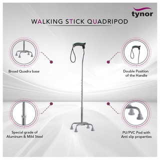 Tynor ไม้เท้า 4 ขา L12 WALKING STICK QUADRIPOD Universal | Shopee Thailand