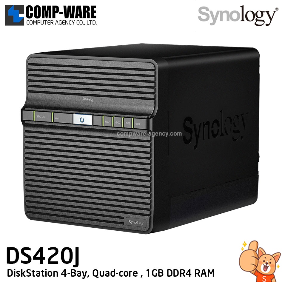 Synology DiskStation (4-Bay) DS420J (1GB DDR4 RAM) Realtek Quad-Core ...
