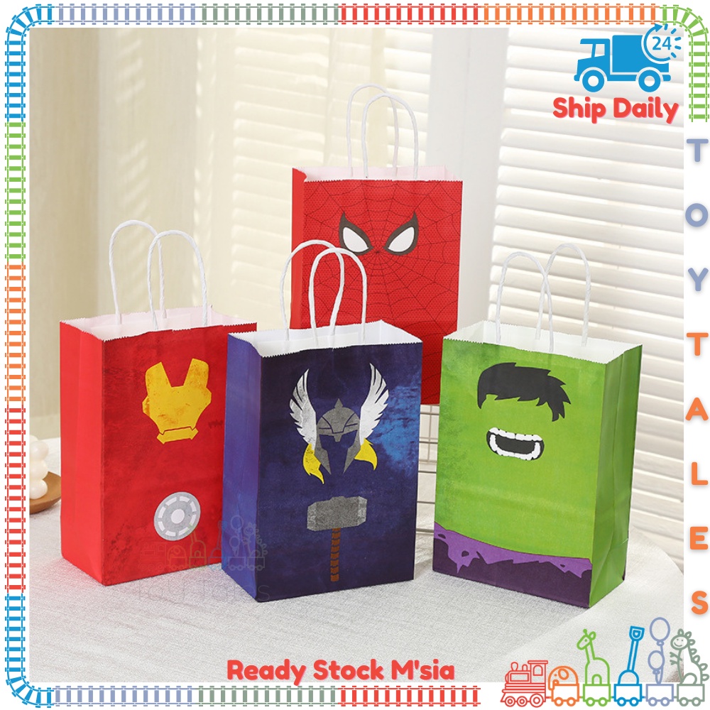 Marvel Avengers ถุงกระดาษเด็กวันเกิด Party ประตูอนุบาล Beg Kertas ...