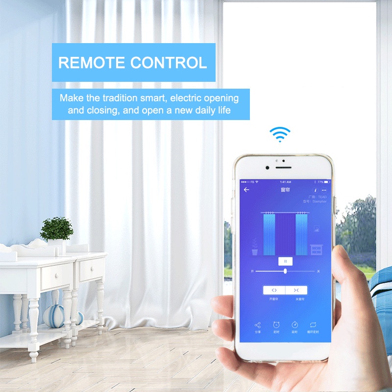 มอเตอร์ม่านบังตาอัจฉริยะ 40W พร้อม Track Alexa Echos Google Home Tuya WiFi Vocie Control ...