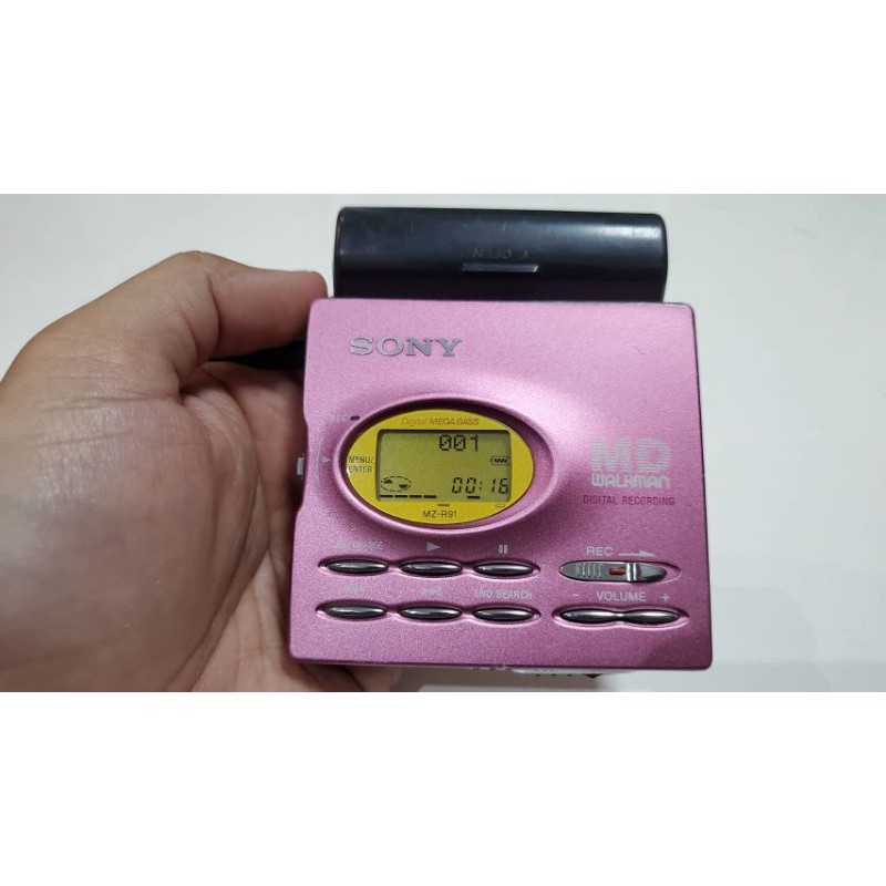 SONY MD WALKMAN MZ-R91 สีชมพู มีรีโมทใช้งานปกติ | Shopee Thailand