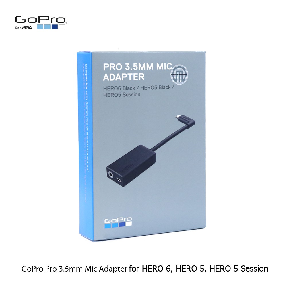 GoPro Pro 3.5mm Mic Adapter for HERO8, 7 Black, 6 Black, 5 Black or ...
