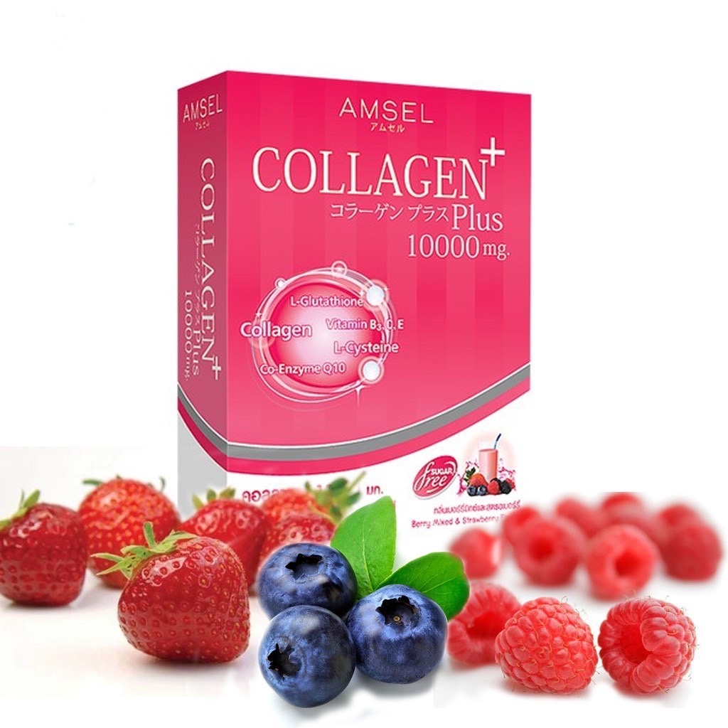 Amsel Collagen Plus 10,000 mg. Berry Mixed Flavour คอลลาเจนพลัส 10,000 ...