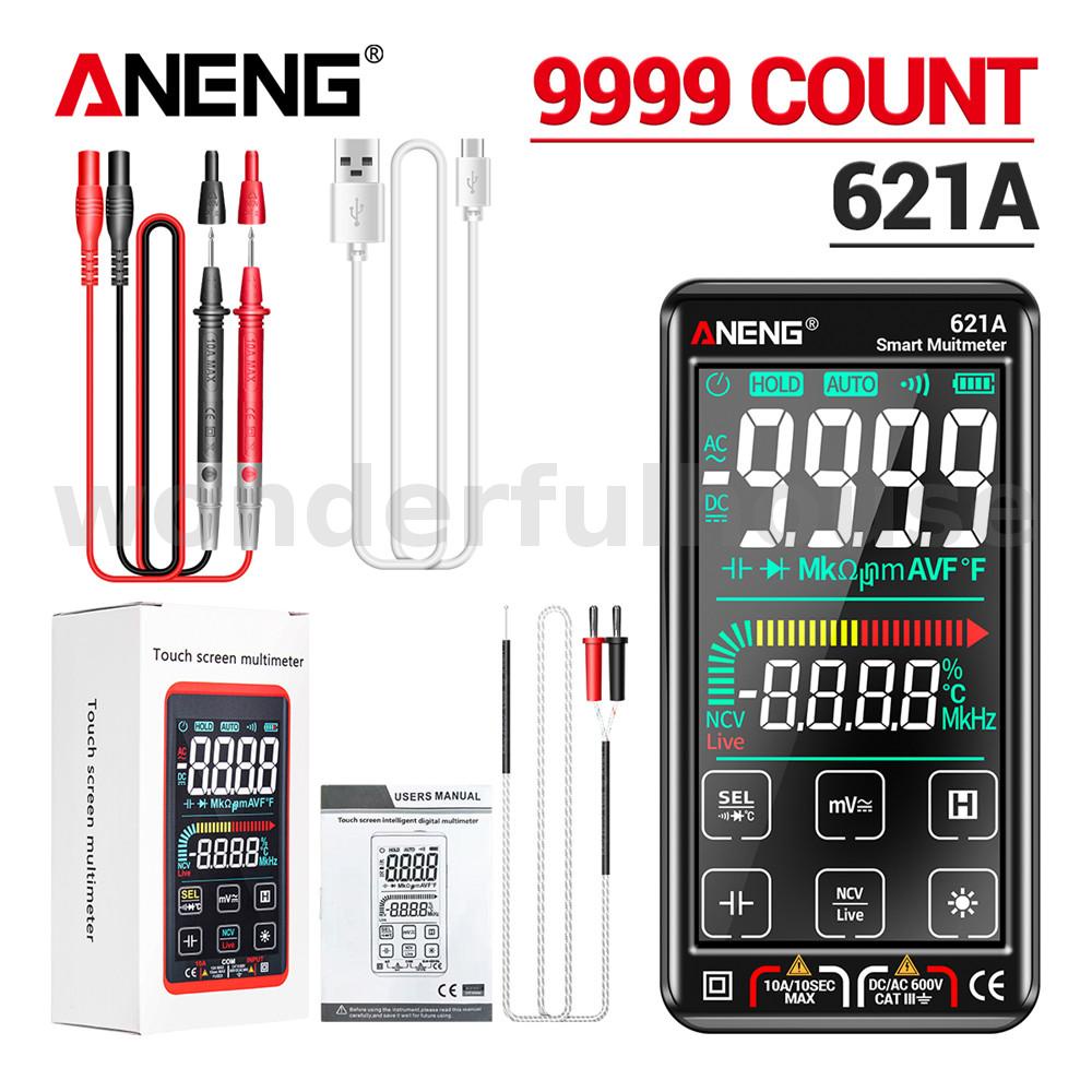 Aneng 621A มัลติมิเตอร์ดิจิตอล หน้าจอสัมผัส แบบชาร์จไฟได้ DC/AC ...