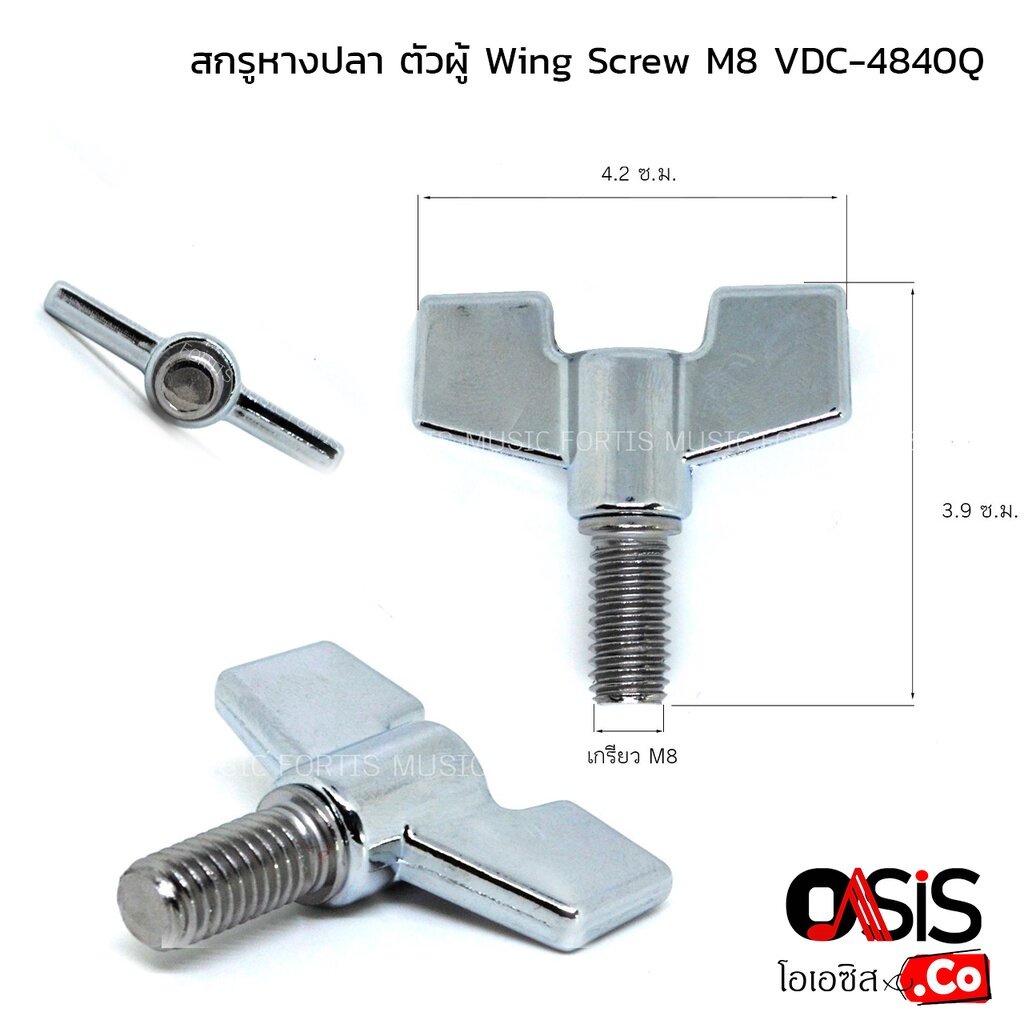 (1ตัว) อะไหล่ฉาบกลอง น๊อตหางปลา น๊อตหางปลา Wing Nut Wing Screw น๊อตกลอง ...