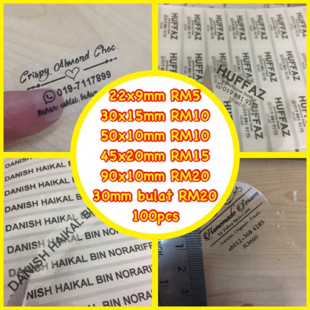 สติ๊กเกอร์ NAMA NAME STICKER KALIS AIR INK HITAM 100 ชิ้น | Shopee Thailand