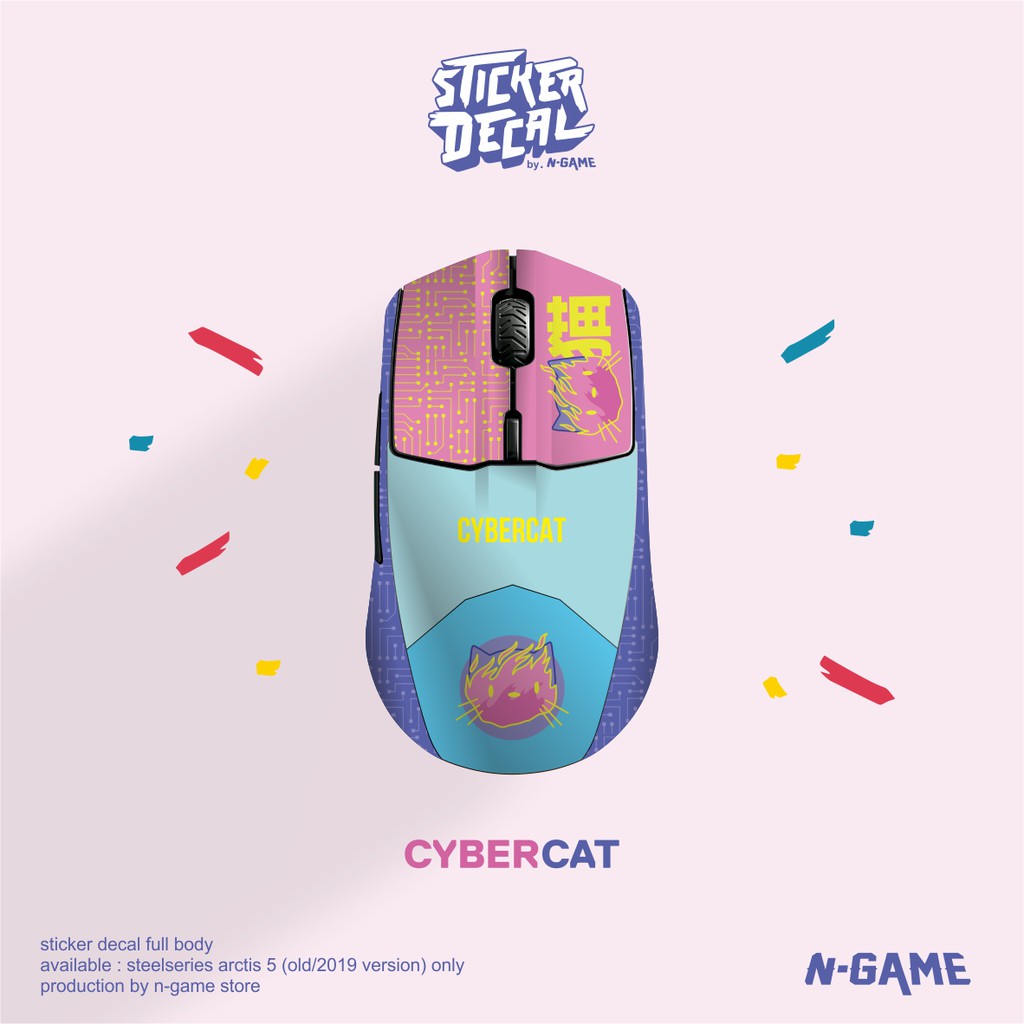 Steelseries Rival 3/600/650 สติกเกอร์รูปลอกแมวไซเบอร์ | Shopee Thailand