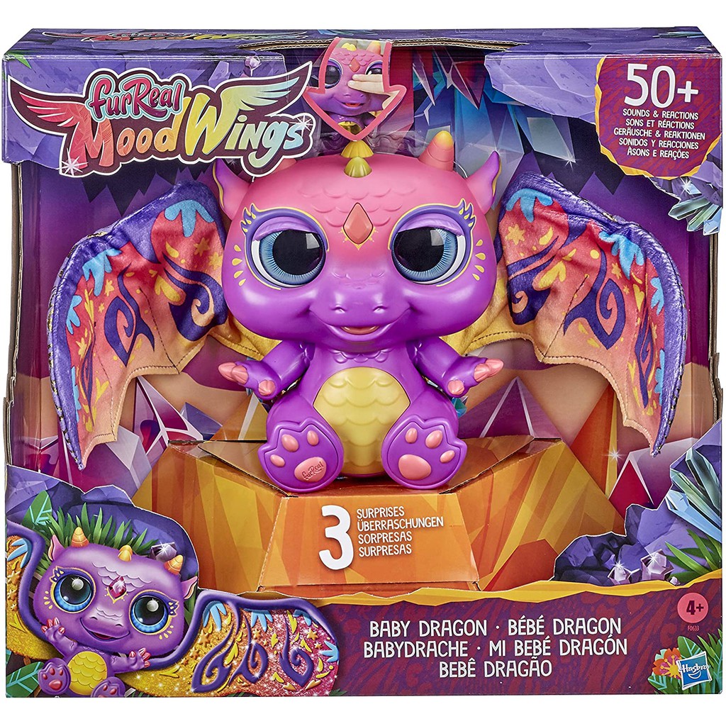 furReal Moodwings Baby Dragon Interactive Pet Toy, 50+ Sounds ...