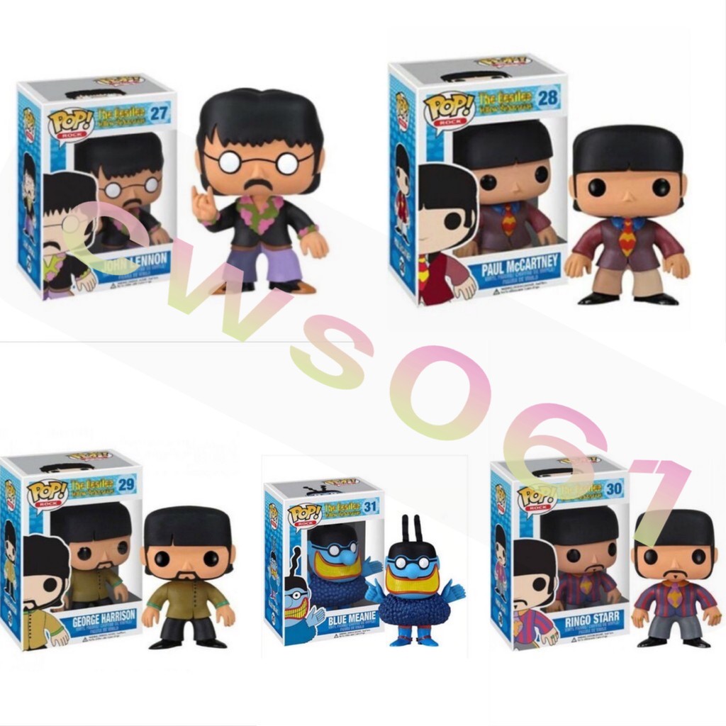 FUNKO POP Rocks The Beatles รูปไวนิล John Lennon/Paul/George/Ringo/Blue ...