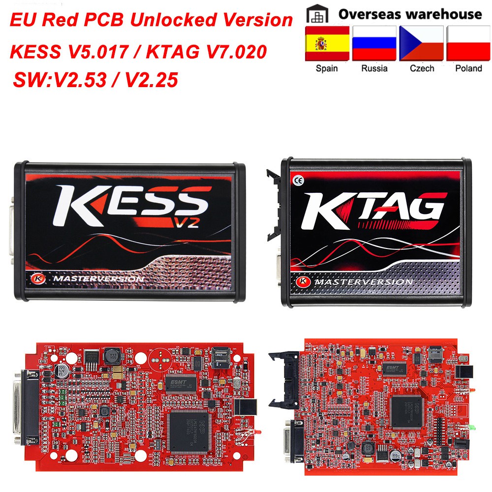 ชุดปรับแต่งชิปมาสเตอร์ 7.020 KTAG V7.020 V2.25 ECU 7.020 2020 V5.017 V2.53 KESS V2 5.017 สีแดง ...