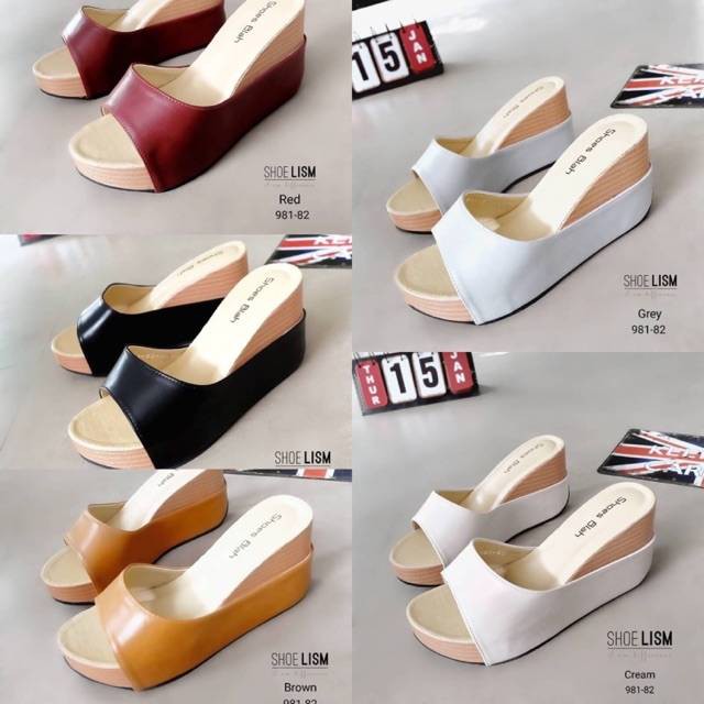 รองเท้าส้นเตารีดหนังนิ่มแบบสวมส้นสูง 3.5นิ้ว แสนชิว 981 | Shopee Thailand