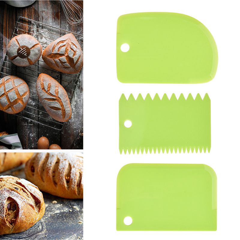 ☸. 3 Pcs DIY Cake Bowl Scrapers Set Plastic Dough Cutter for Kitchen ...