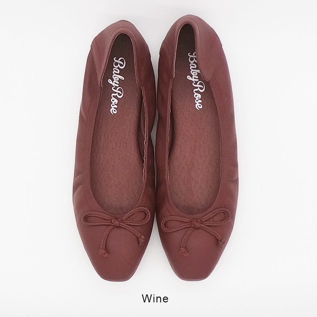 BABYROSE รองเท้าหนังแกะ รุ่น Angelina สี Wine | Shopee Thailand