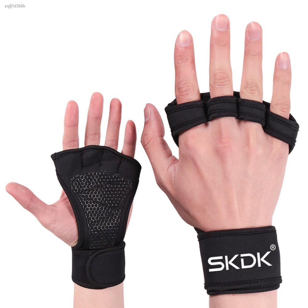 ۞☞ถุงมือฟิตเนส STRAPS Leather Grip pads & Strap SKDK หนังกลับ สแต๊ป ...