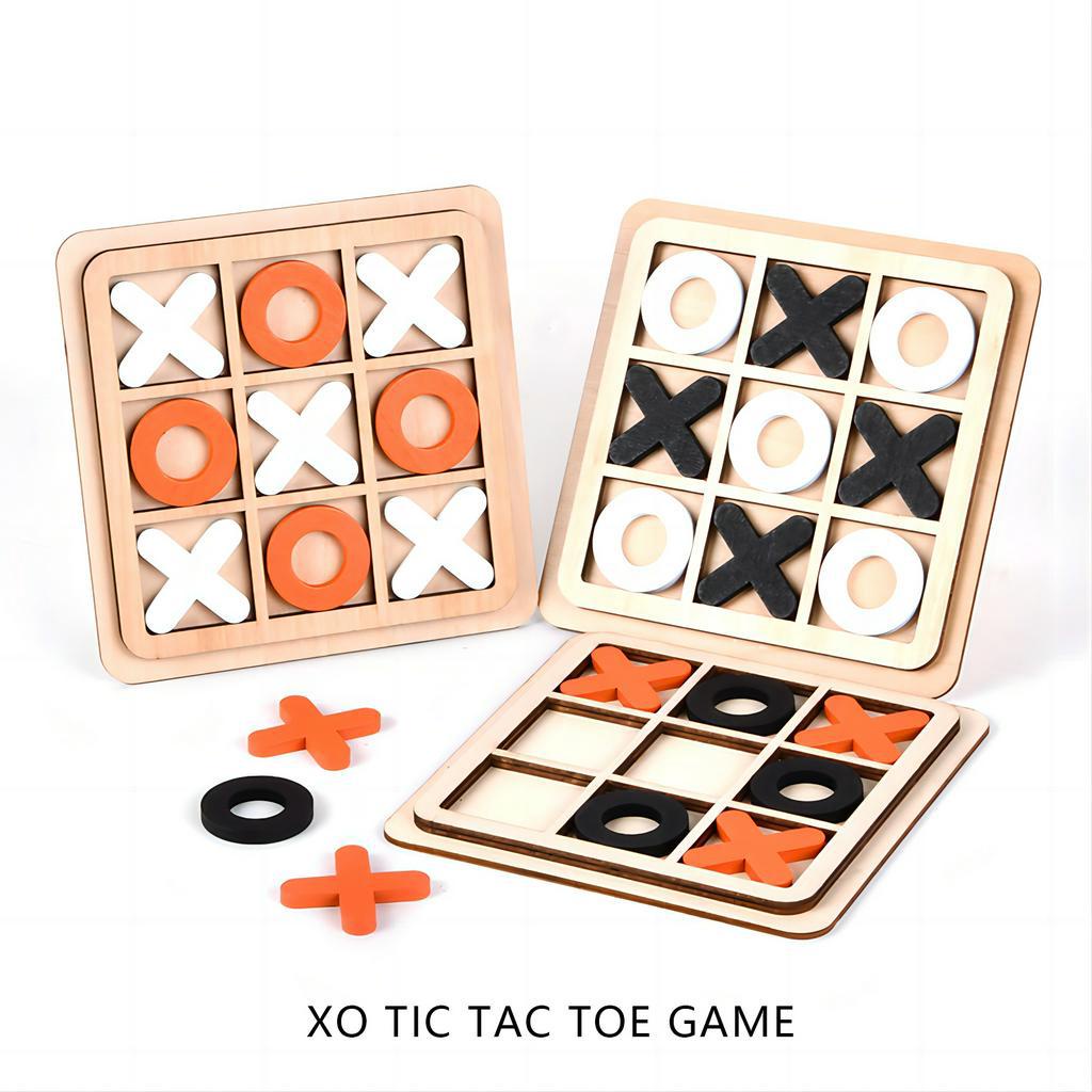 Xo Triple Tic Tac Toe Chess บอร์ดเกมกระดานไม้ ของเล่นเสริมการเรียนรู้ ...