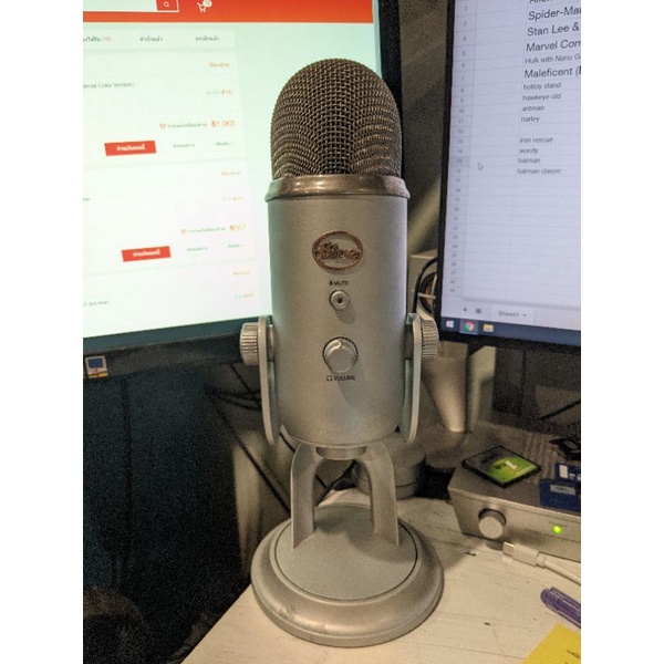 Blue Yeti Studio Microphone Condenser สีเงิน USB Computer ไมค์ ...