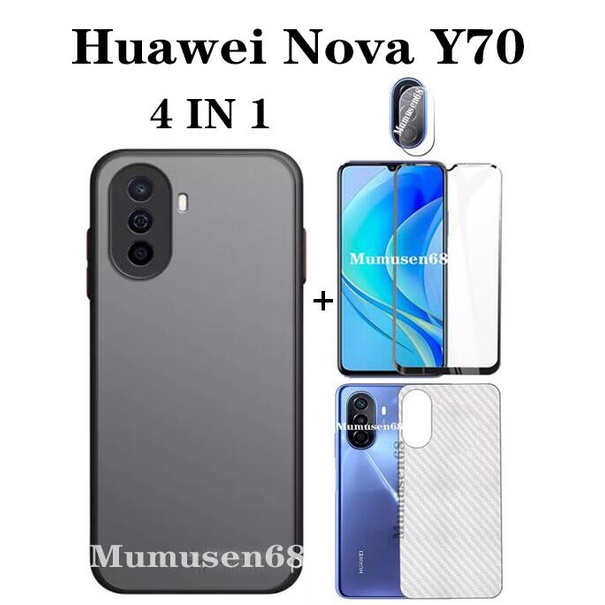 4 in 1 Huawei Nova Y70 Y70 Plus Nova 9SE Nova Y90 เคสโทรศัพท์ฝ้า เป็น ...