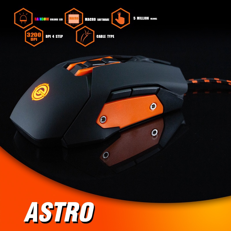 เมาส์เกมส์มิ่ง NEOLUTION E-SPORT Astro (Black) | Shopee Thailand