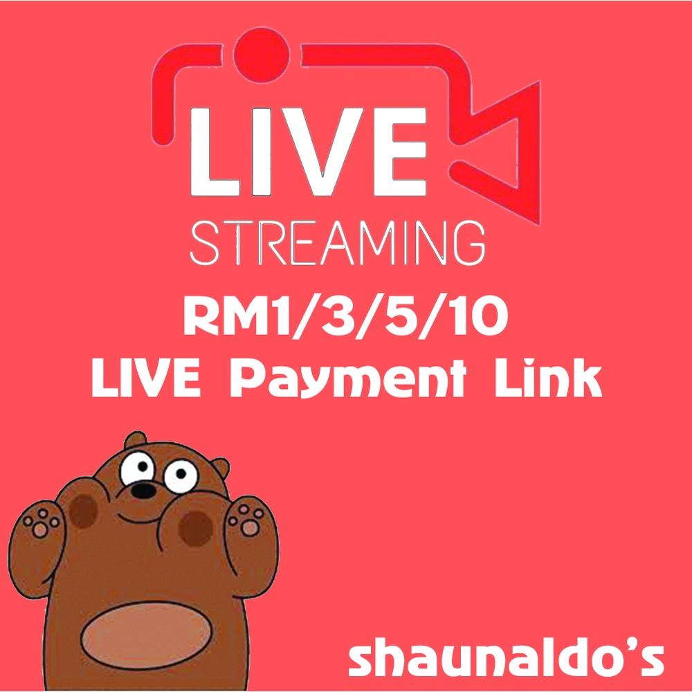 ลิงค์ชําระเงินโดยตรงสตรีมมิ่งสด (RM1 / RM3 / RM5 / RM10} | Shopee Thailand
